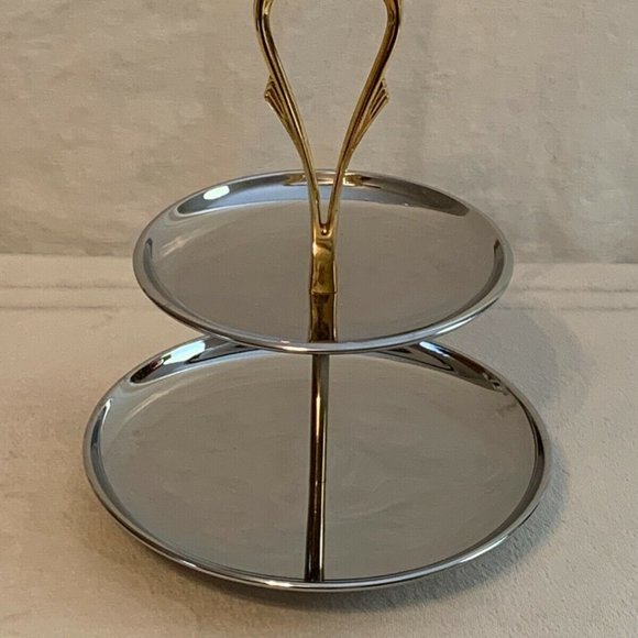 Kromex | Dining | Kromex Midcentury Modern 2 Tiered Chrome Tray With ...